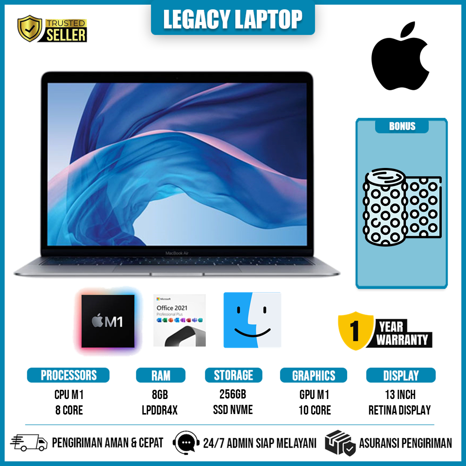 Jual PROMO MacBook Air 13 MGN63 Inch M1 Chip 8 Core 8GB 256GB SSD ...