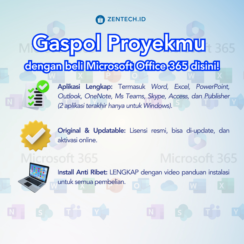 Jual New [WIN & MAC] Microsoft Office 365 / 2016 / 2019 / 2021 Free Video Panduan + Dibantu ...