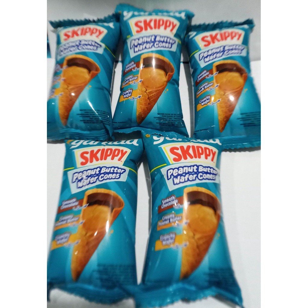Jual ISI 5 Skippy Peanut Butter Wafer Cones / Snack Anak Cone Coklat ...