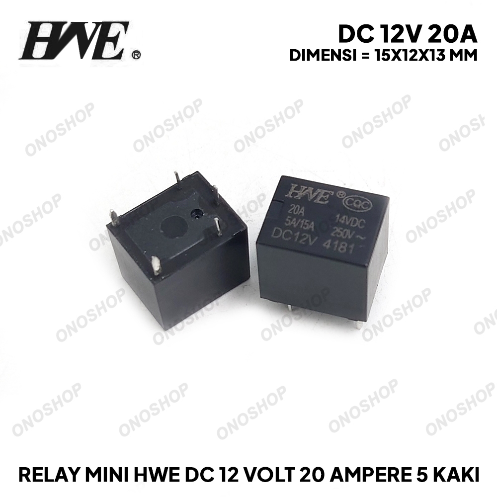 Jual Relay Mini HWE DC 12 Volt 20 Ampere 5 Kaki | Shopee Indonesia
