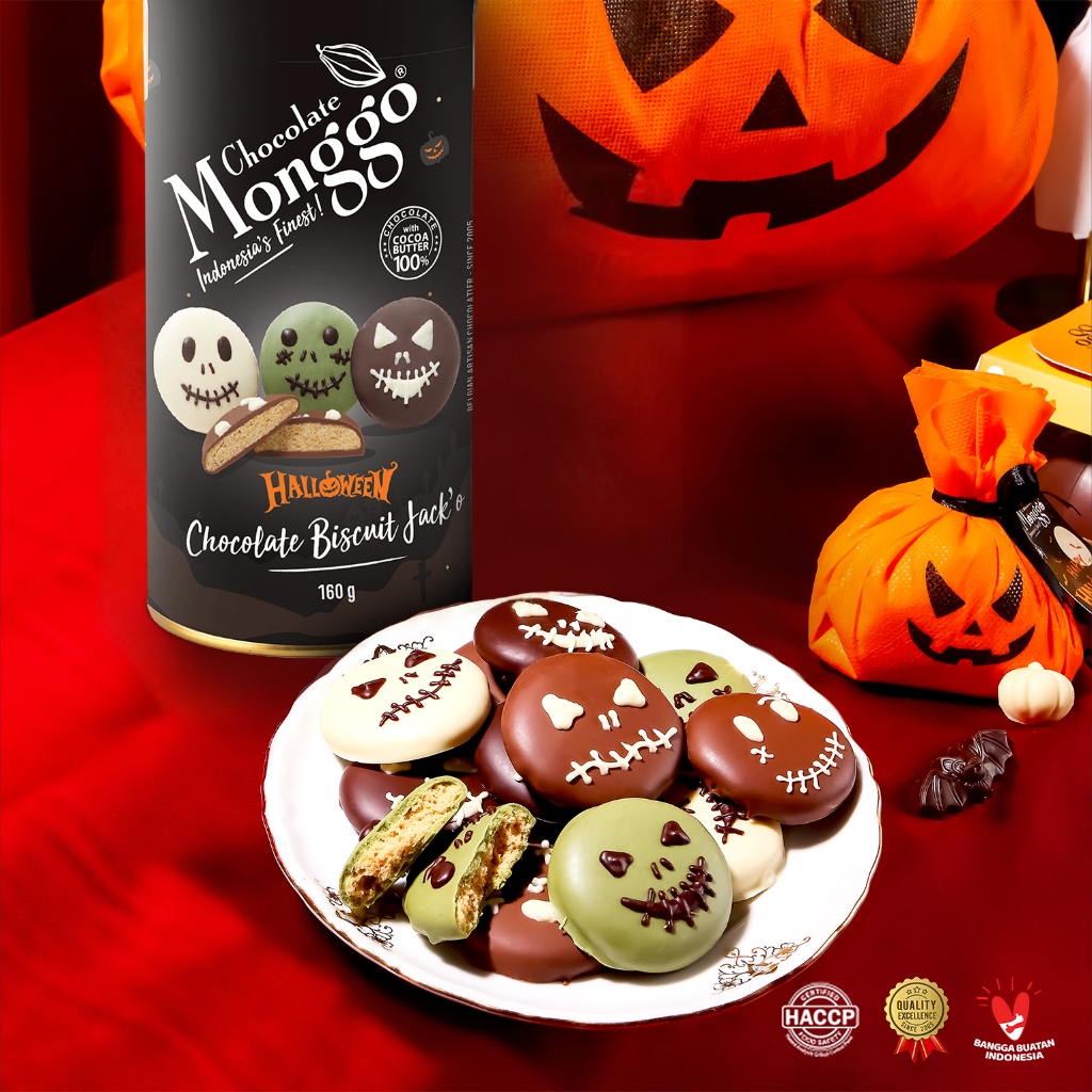 Jual Chocolate Monggo | Halloween Chocolate Biscuits 160g | Hadiah Anak ...