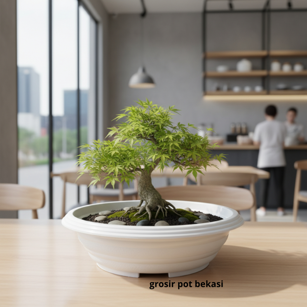 Jual Pot bunga plastik Bonsai UK 25 (25cm)-bonsai azalea 25 PUTIH ...