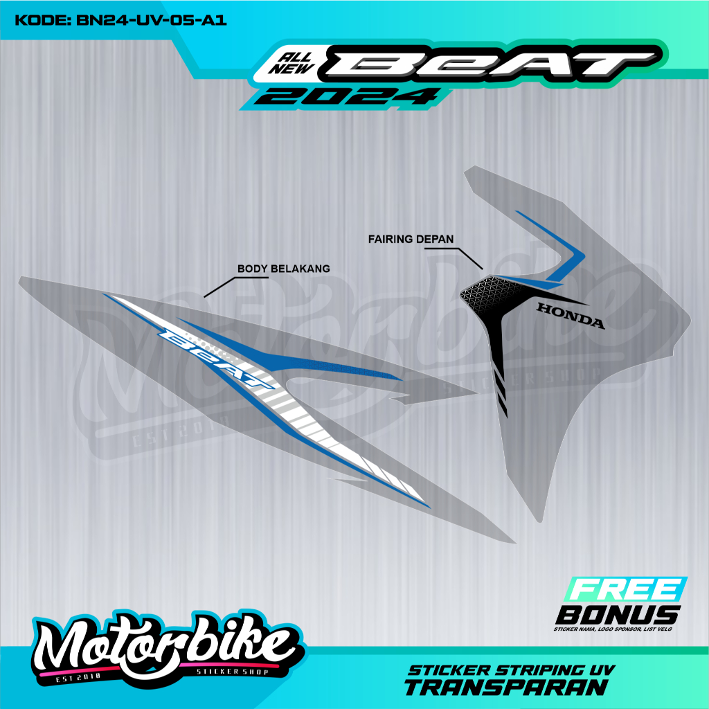 Jual STIKER TRANSPARAN UV STRIPING BEAT 2024 NEW STIKER SEMI FULL LIS ...