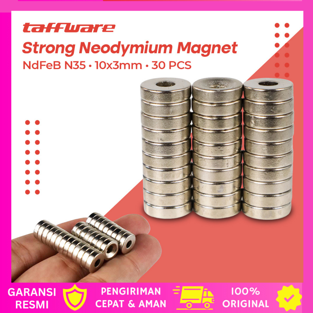 Jual 30 PCS MAGNET NEODYMIUM MODEL DONAT N24 NdFeB ROUND MAGNET HOLE IN ...