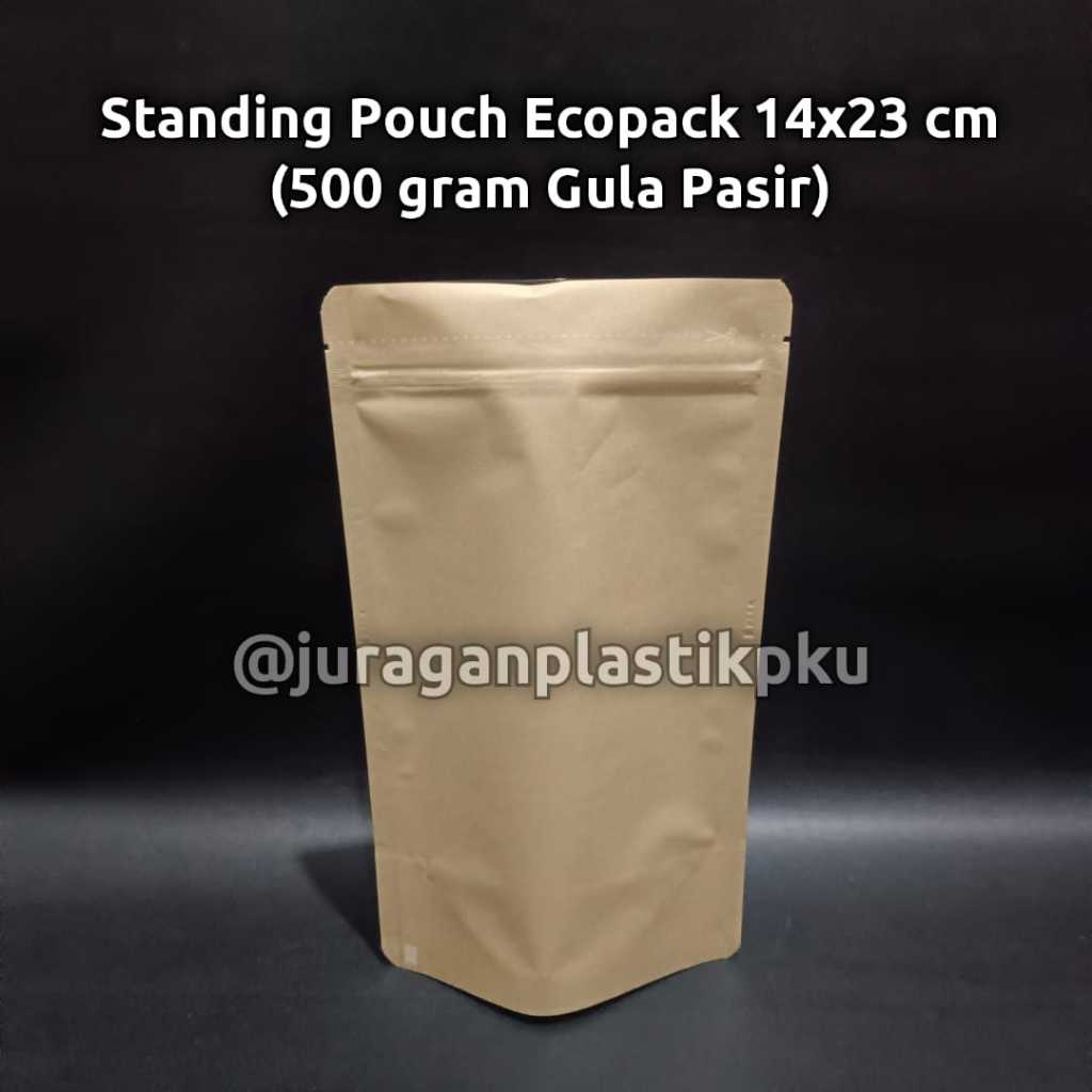 Jual Kemasan Standing Pouch FULL ECOPACK 14x23 cm | Ziplock Kraft ...