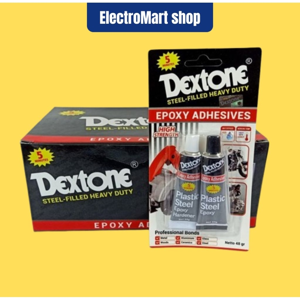Jual Lem Dextone Epoxy 5 Menit 12gr Lem Besi Plastik Kayu Plastic Steel ...