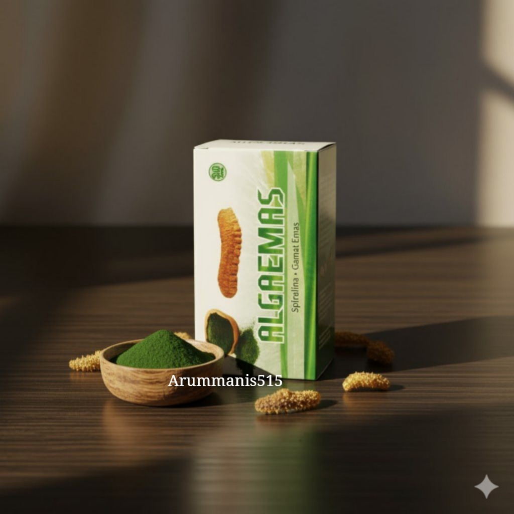 Jual ALGA EMAS SPIRULINA GAMAT EMAS 1 BOTOL ISI 30 KAPSUL ORIGINAL ...