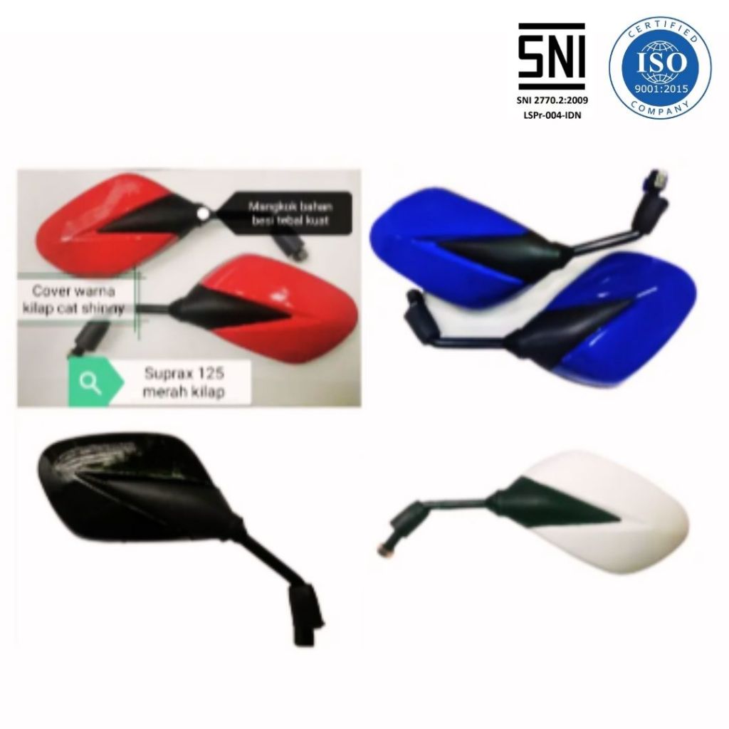Jual Kaca Spion Motor Supra 125 Honda Hitam Merah Biru Putih Honda Beat ...