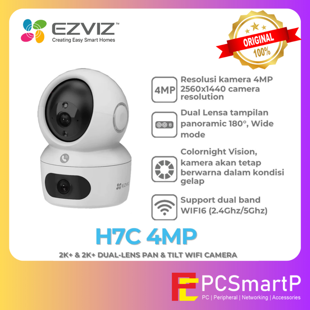 Jual EZVIZ H7C 4MP 2K+ & 2K+ DUAL-LENS COLORNIGHT PAN & TILT WIFI ...