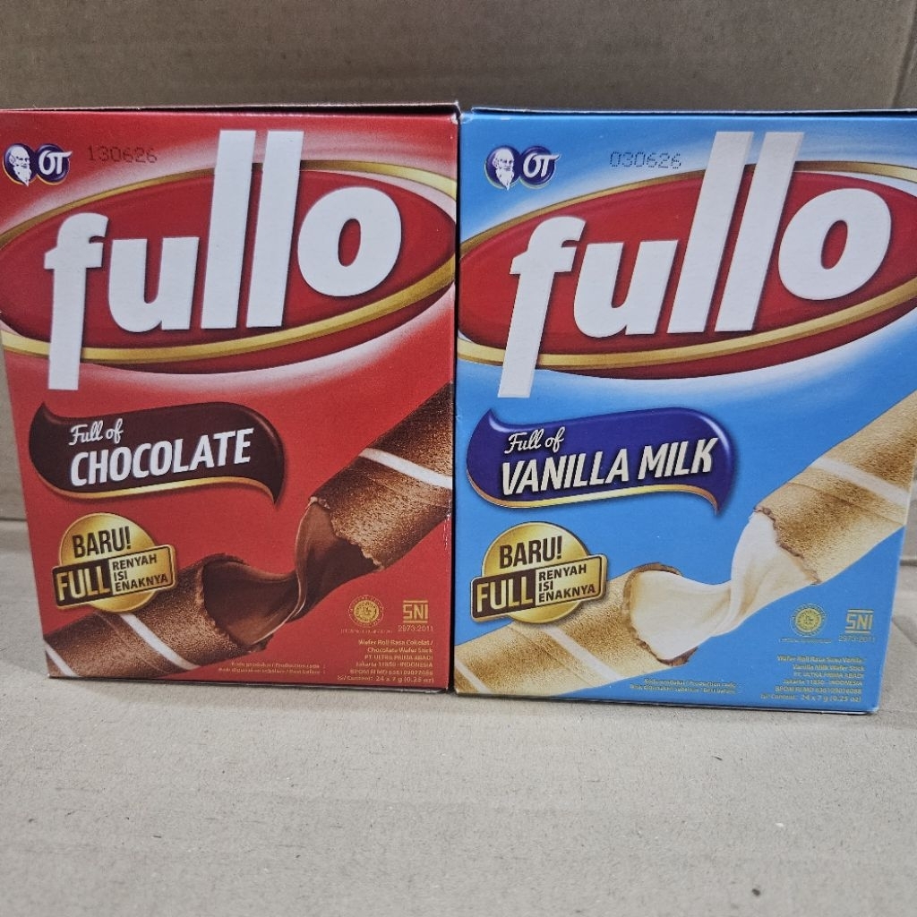 Jual coklat fullo chocolate vanilla milk wafer roll isi 24pcs | Shopee ...
