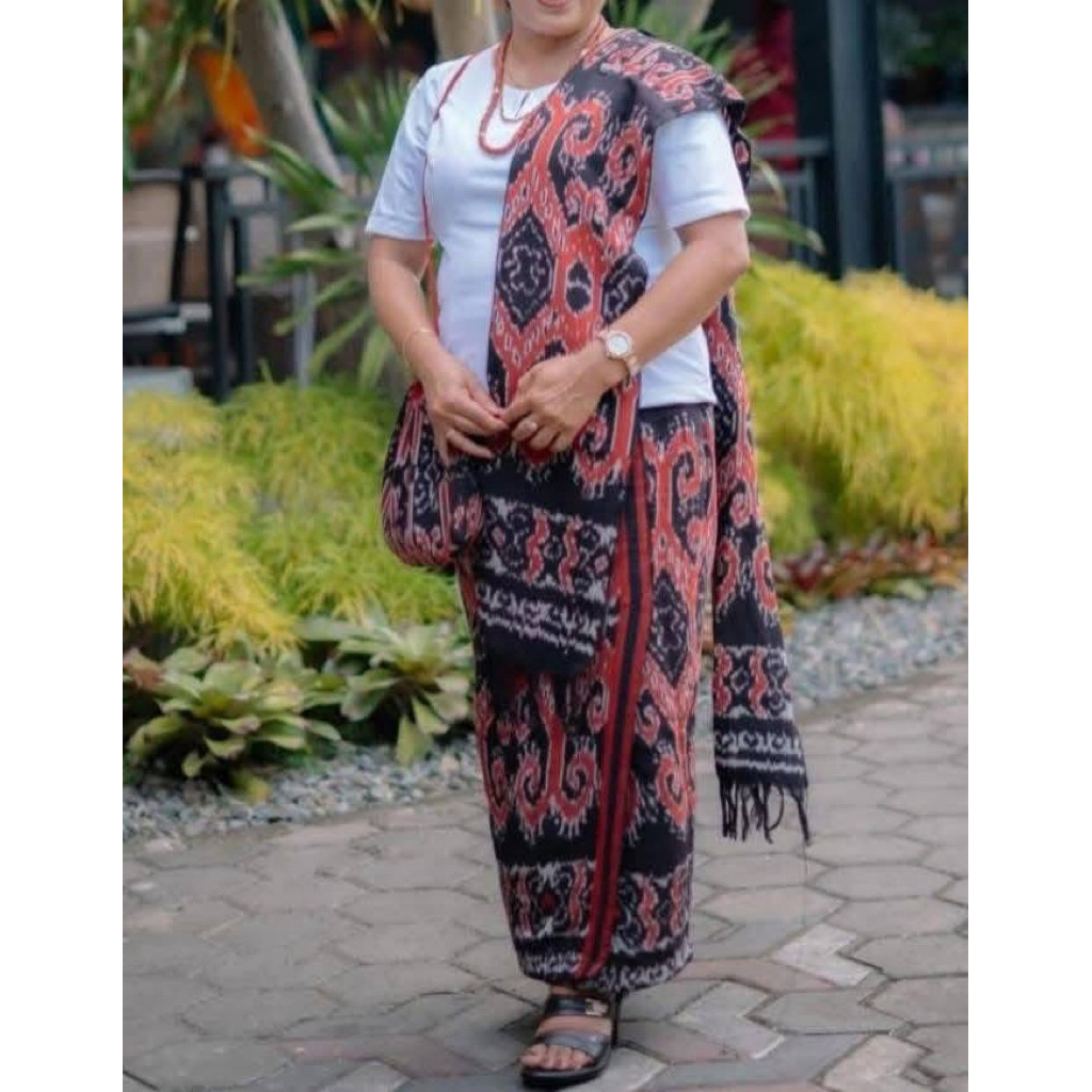 Jual baju tenun toraja baju adat set rok selendang baju poko tas sepuk ...