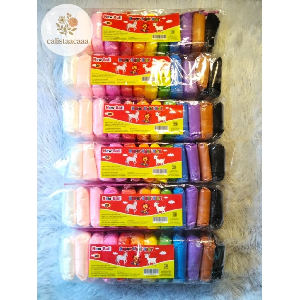 Jual Clay Mainan Anak Isi 12 Pcs Clay 12 Warna Slime Clay Isi 12 ...