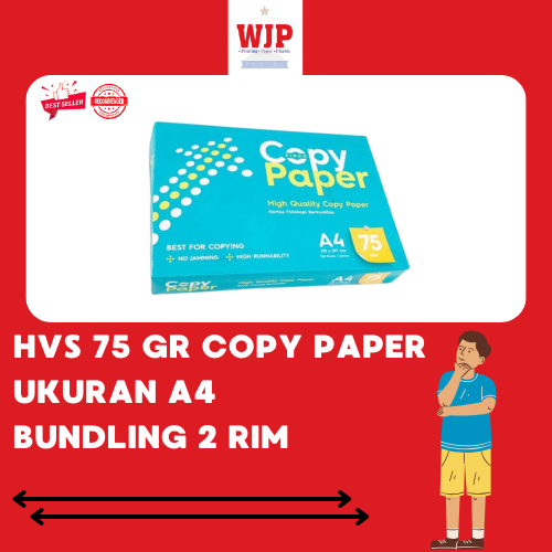 Jual BUNDLING 2 RIM KERTAS HVS A4 75 GR COPY PAPER | Shopee Indonesia