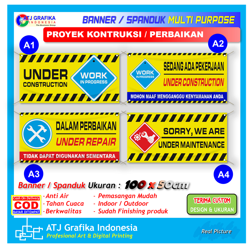 Jual BANNER SPANDUK proyek dalam perbaikan / pekerjaan under ...