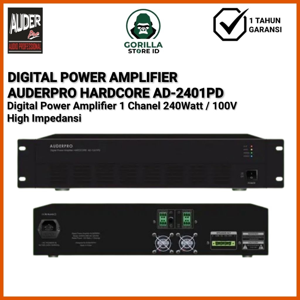 Jual AUDERPRO DIGITAL POWER AMPLIFIER HARDCORE AD-2401PD | Shopee Indonesia