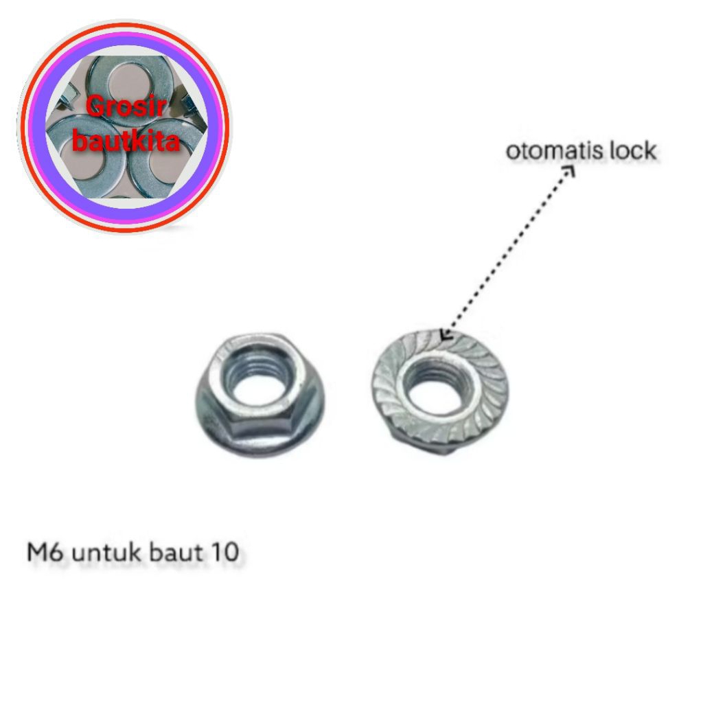 Jual 1,Pcs..MUR BAUT 10,MUR TOPI M6, MUR PAYUNG, MUR KUPING, MUR FLANG ...