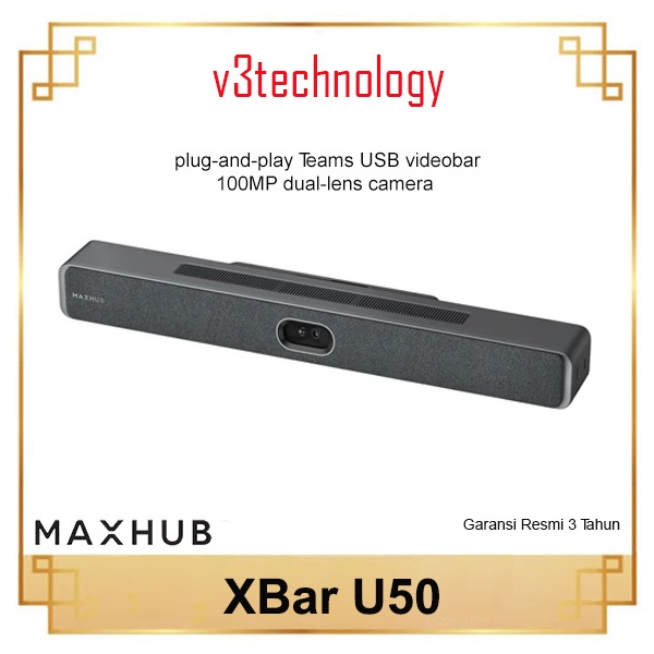 Jual MAXHUB XBAR U50 plug-and-play Teams USB videobar 100MP dual-lens ...