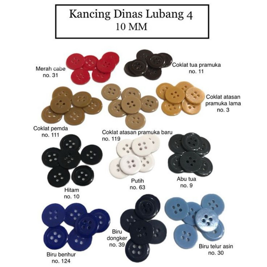 Jual kancing baju warna warni dengan Berbagai model jenis kancing dinas ...