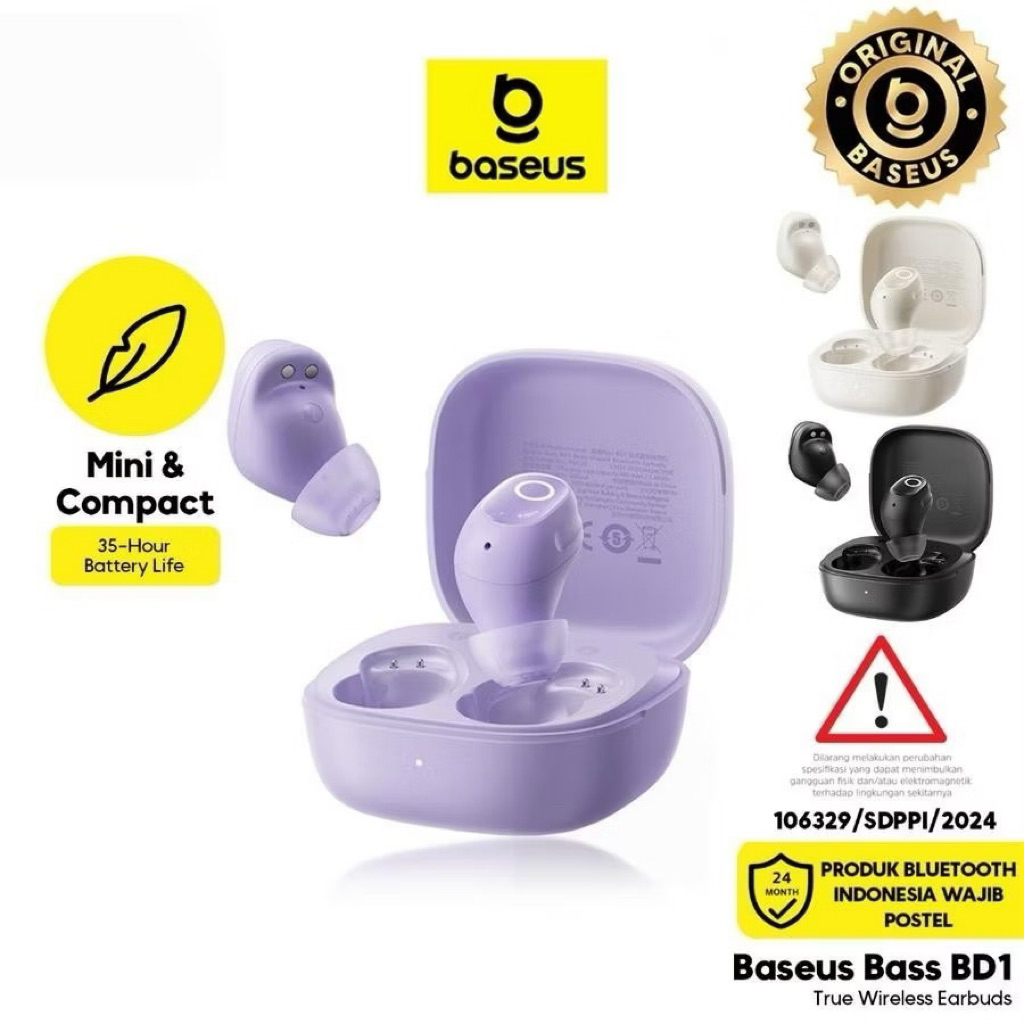 Jual Baseus BD1 TWS WM01 Upgrade Earphone IP55 Bluetooth 5.4 Low ...