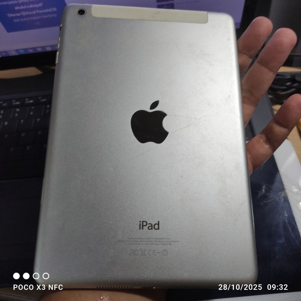 Jual ipad Mini 1 Tipe A1455 Tidak cek nyala Anggap bahan dan sparepart ...