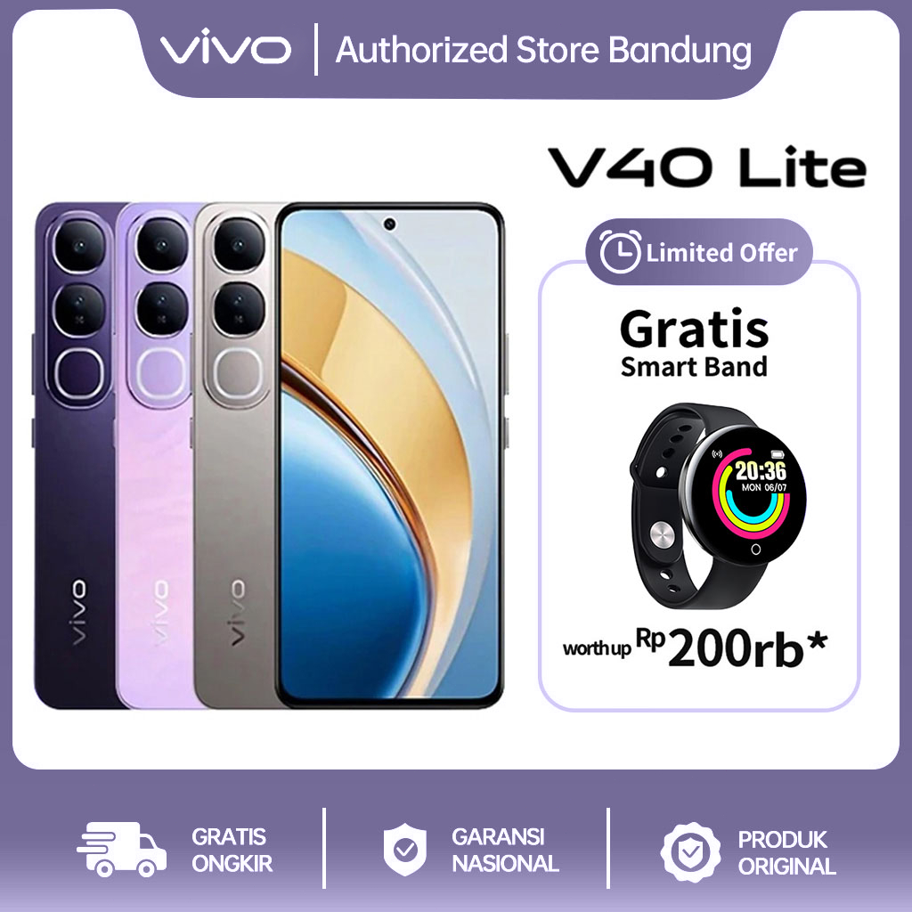 Jual Vivo V40 Lite AI Aura Light 80 Watt Flashcharge, 32MP Front Camera ...