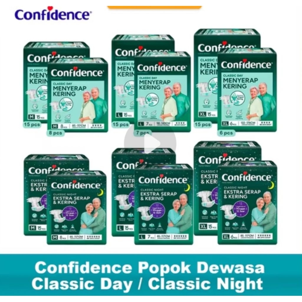 Jual CONFIDENCE Classic Day Night POPOK DEWASA M8/L7/XL6/M15/L15/XL15 ...