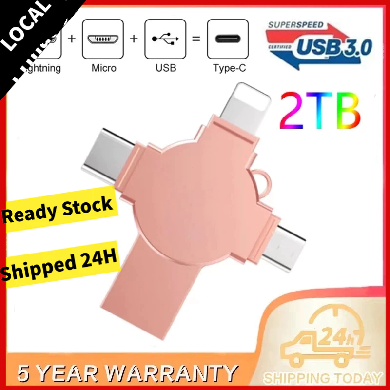 Jual USB 3.0 4 in 1 OTG Flash Drive Metal Waterproof High speed U Disk ...