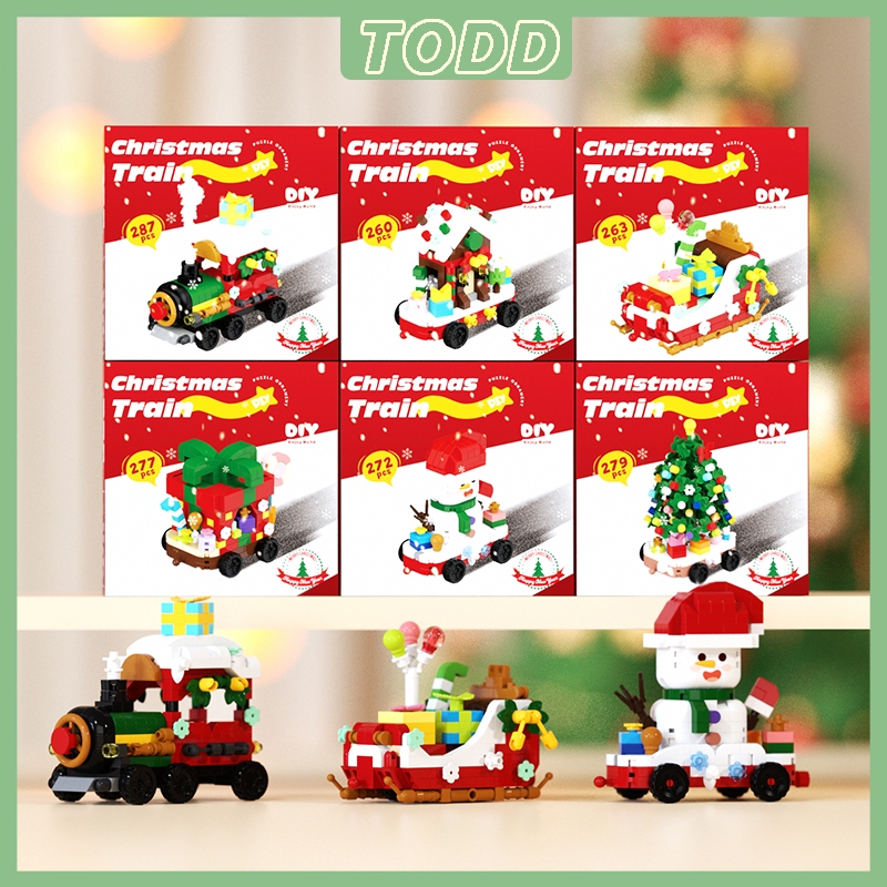 Jual TODD Nano Block Christmas Series Mainan Kereta Bricks DIY Pohon ...