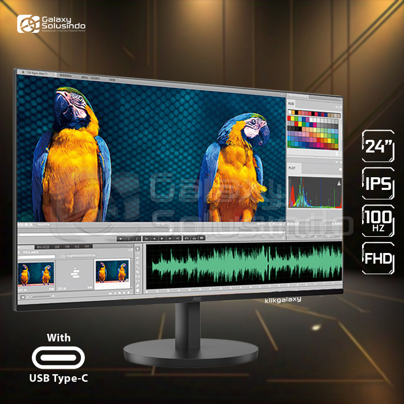 Jual AOC 24B3CA2 24 Inch IPS 1ms 100Hz FHD Gaming Monitor With Type-C ...