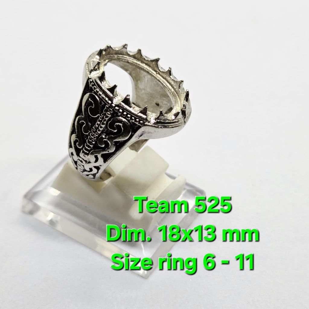 Jual Ring emban alpaka super dim 18x13 cakar rintik semi tanam motif ...
