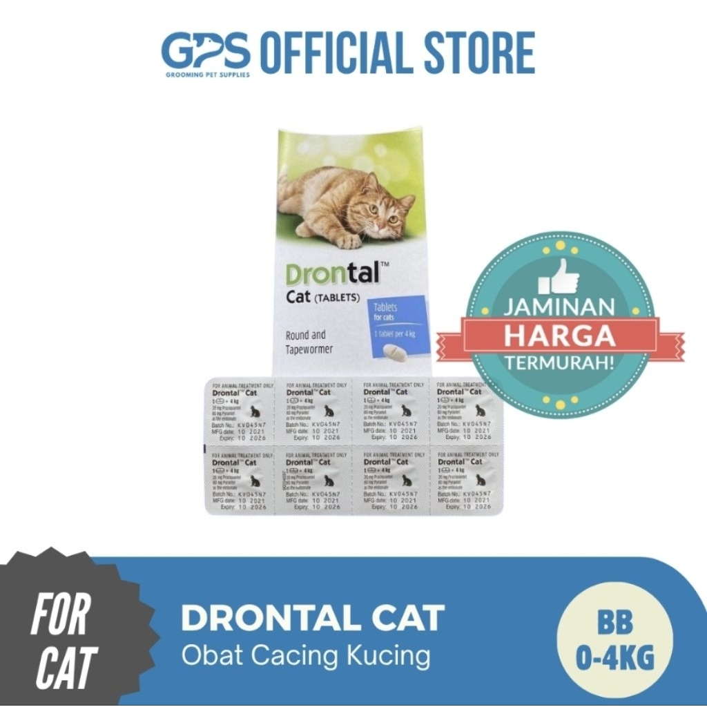 Jual DRONTAL CAT OBAT CACING KUCING 1 TABLET JAKPUS | Shopee Indonesia