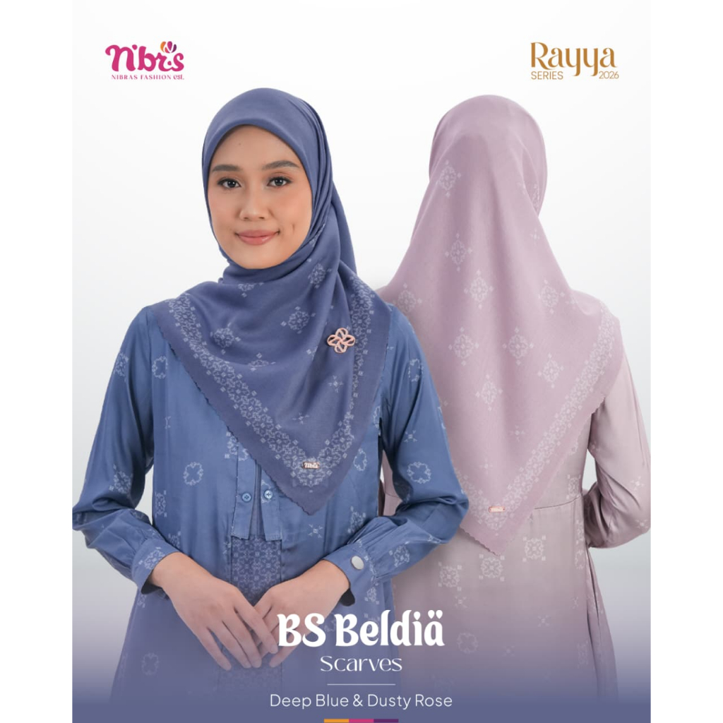 Jual Nibras Hijab Rayya Series 2026 Beldia Hijab Segi Empat 115x115cm Rayya 2026 | Shopee Indonesia