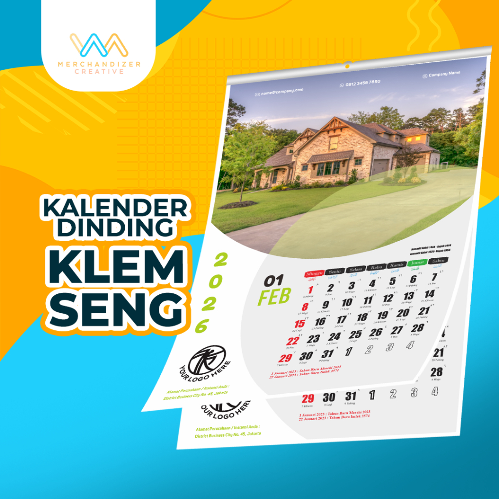Jual Kalender dinding Murah | Cetak Kalender Custom 2026 Isi 6 Lembar ...