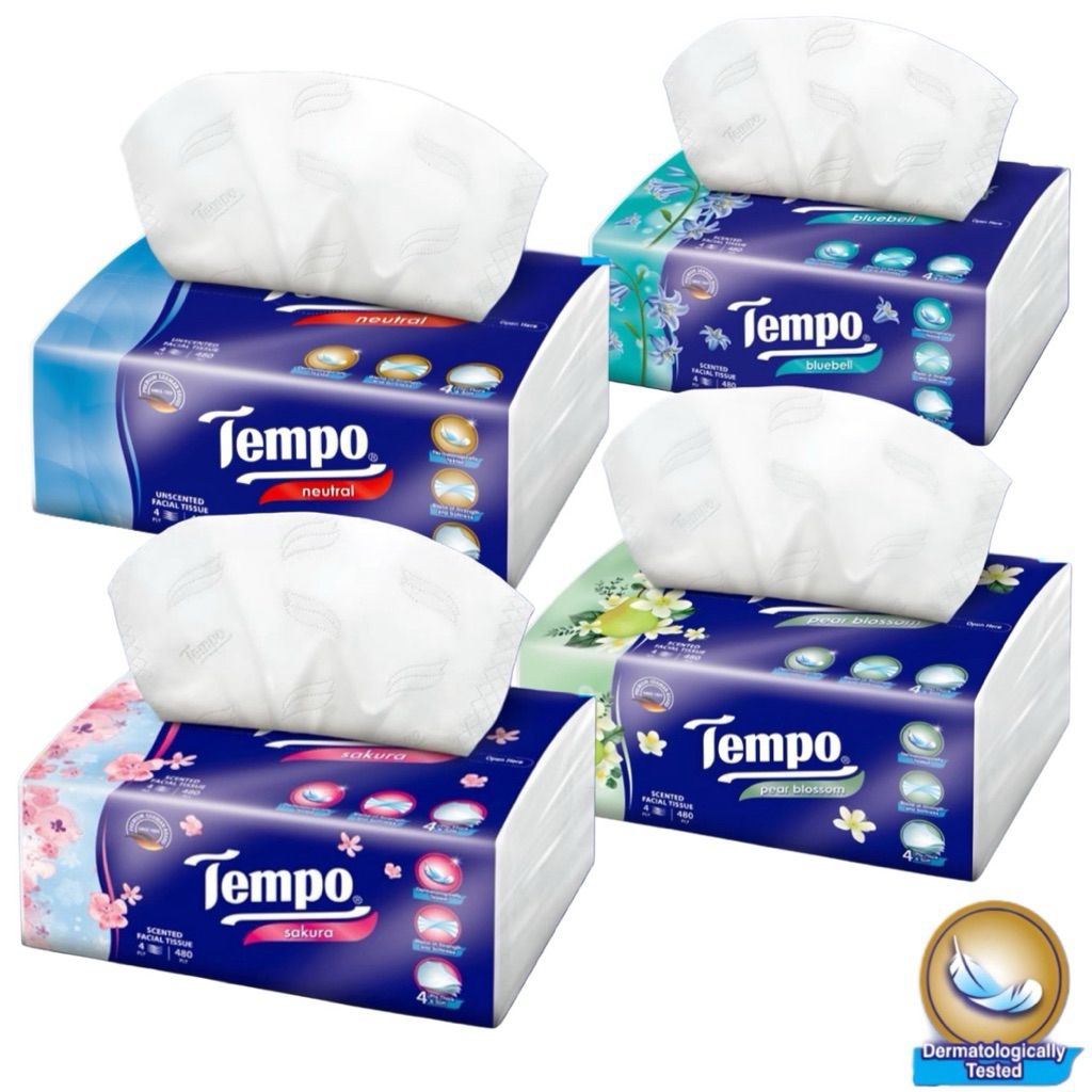 Jual Tempo premium facial tissue german brand series 480ply 4ply - tisu ...