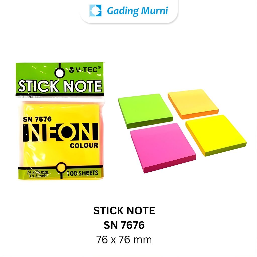 Jual STICKY NOTES V-TEC SN-7676 1-CLR | Shopee Indonesia