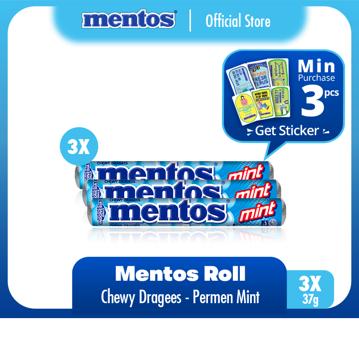 Jual Mentos Chewy Dragees Mint Roll 37g - Permen Mint | Shopee Indonesia