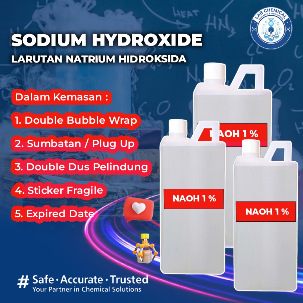 Jual Larutan NaOH 1 % 1000 mL/ Larutan Natrium Hidroksida / Sodium ...