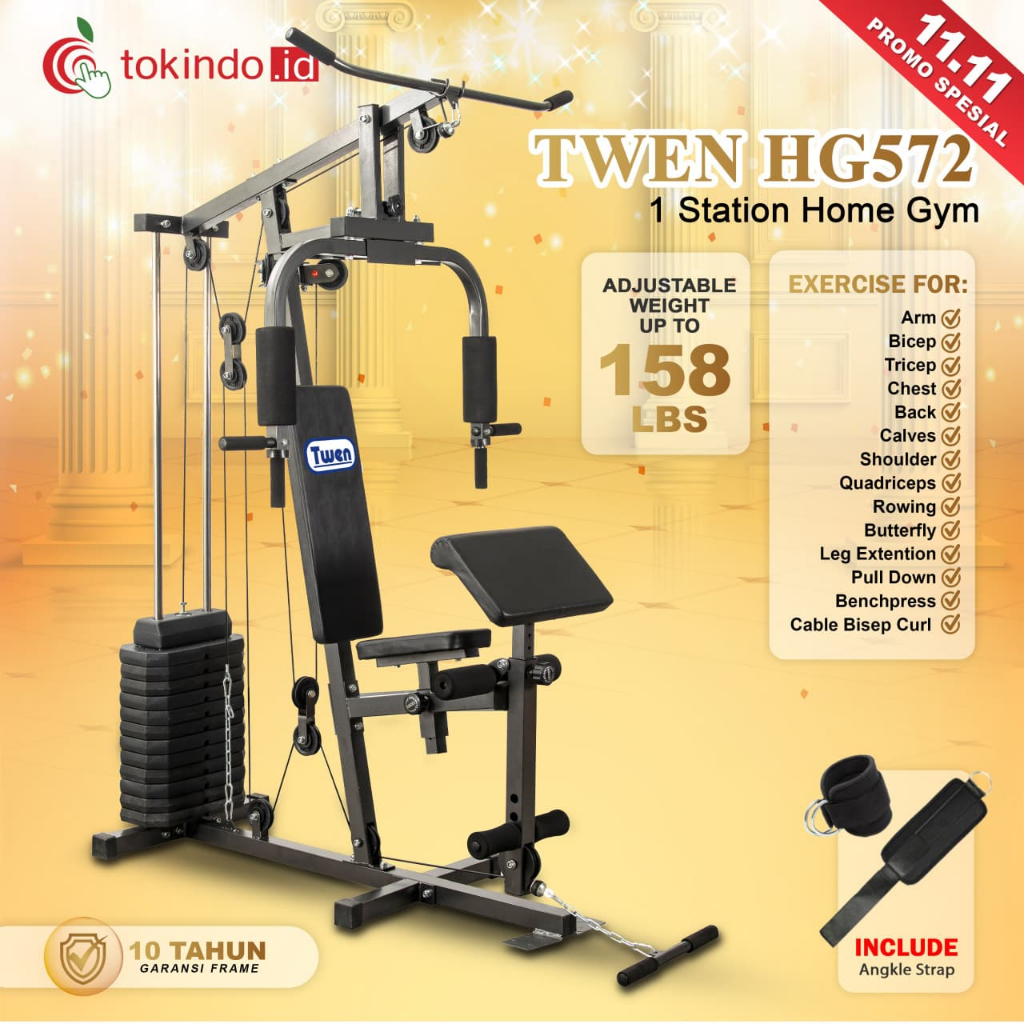 Jual Home Gym Twen HG572 Homegym 1 Sisi Alat Olahraga Alat Gym Set Alat ...