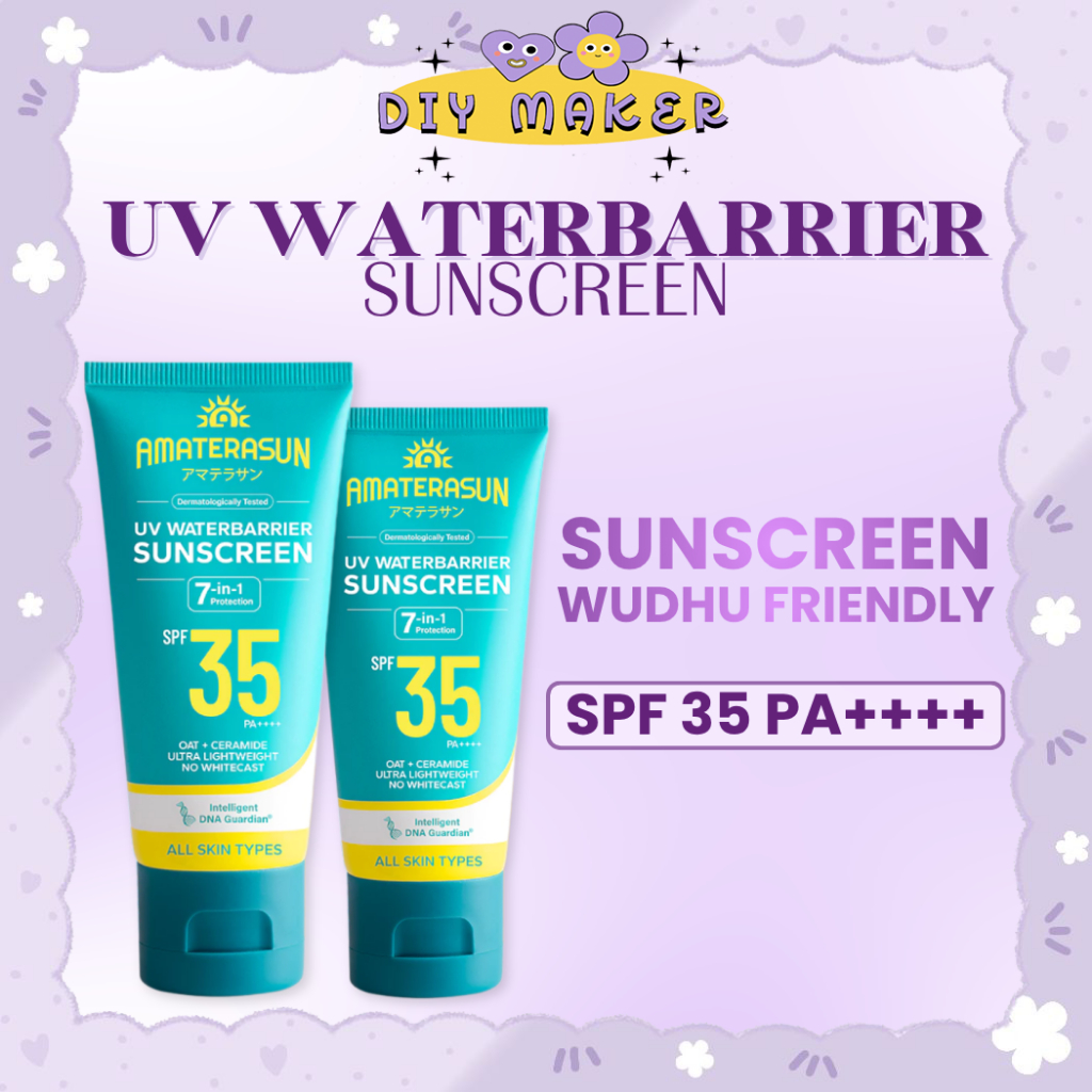 Jual DM AMATERASUN UV WaterBarrier Sunscreen SPF 35 PA++++ Halal Wudhu ...