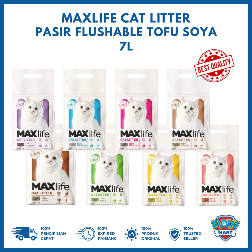 Jual MAXLife Tofu Soya Cat Litter (7L) - Pasir Kucing Bisa Disiram ...