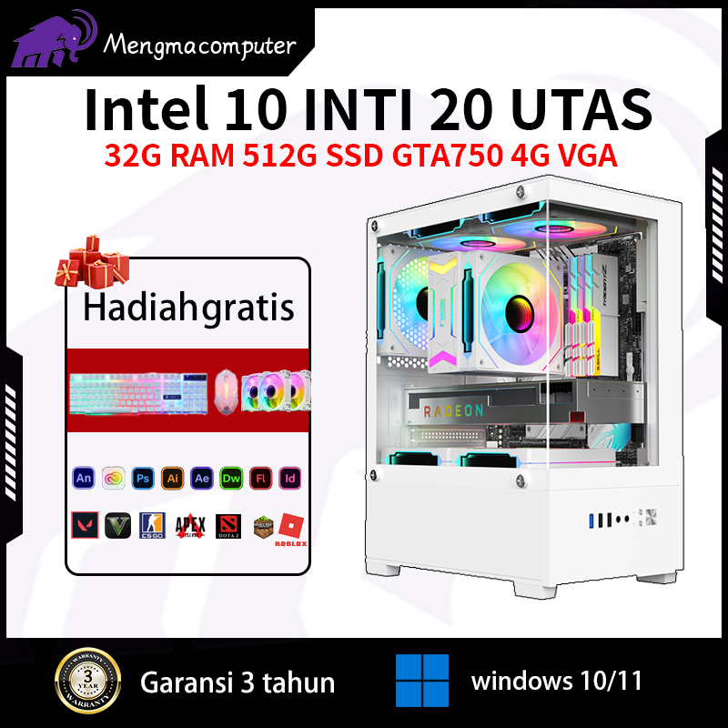Jual MA PC gaming full set 12-inti baru, Komputer desktop perakitan ...