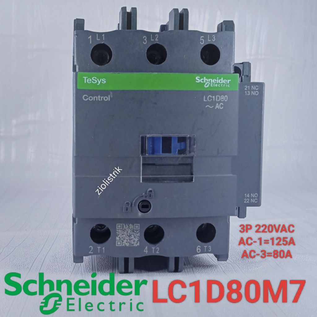 Jual LC1D80M7 - contactor tesys d 3p 3NO + 3NC coil 220V AC 50/60Hz ...
