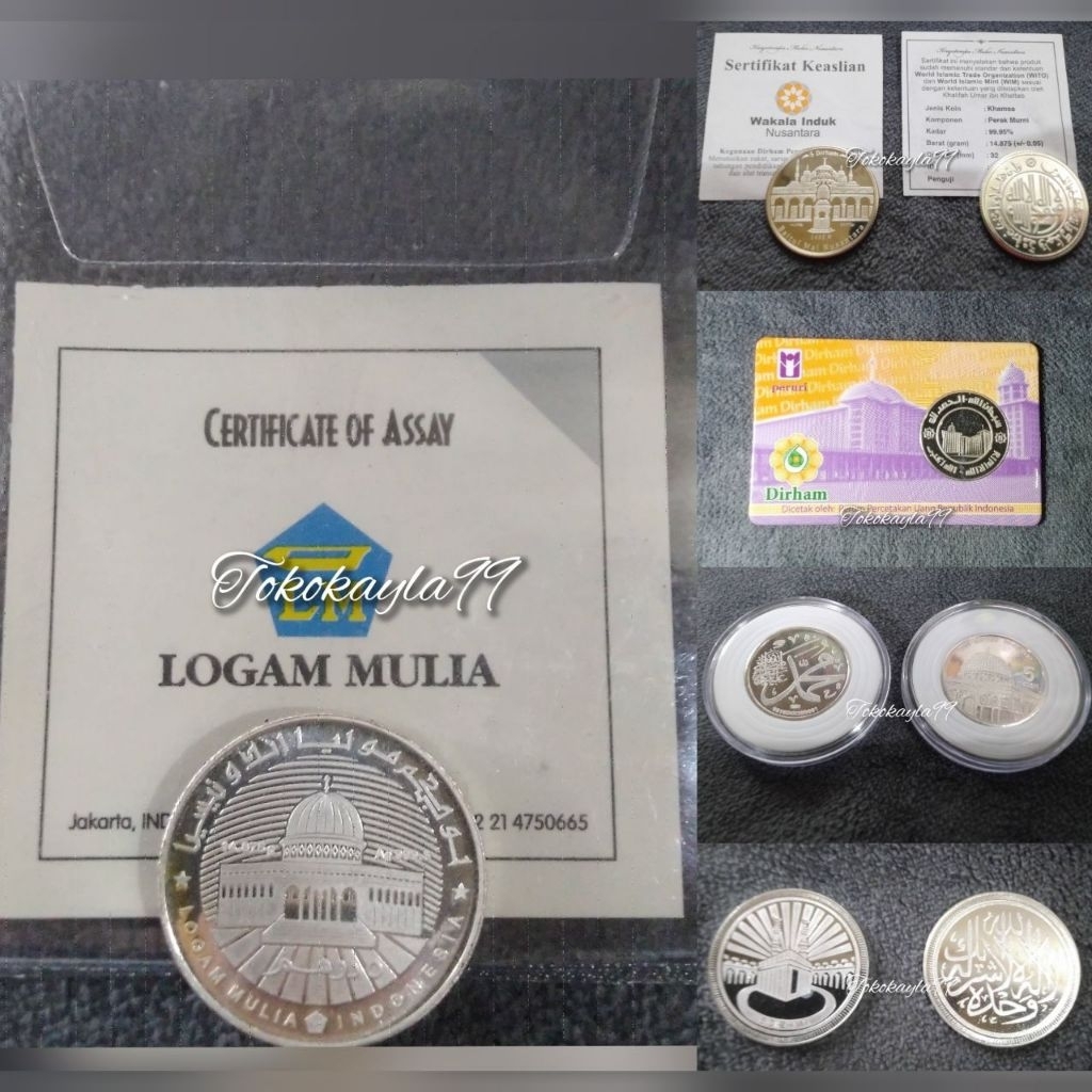 Jual 5 Dirham Antam - 5 Dirham Peruri - Silverium 9.9 - 10 Dirham IMN ...