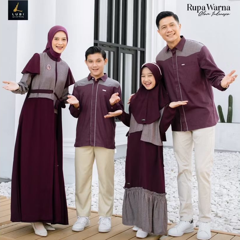 Jual LUBI BUMANTARA FAMILY MAROON Family Set Muslim Sarimbit Keluarga ...