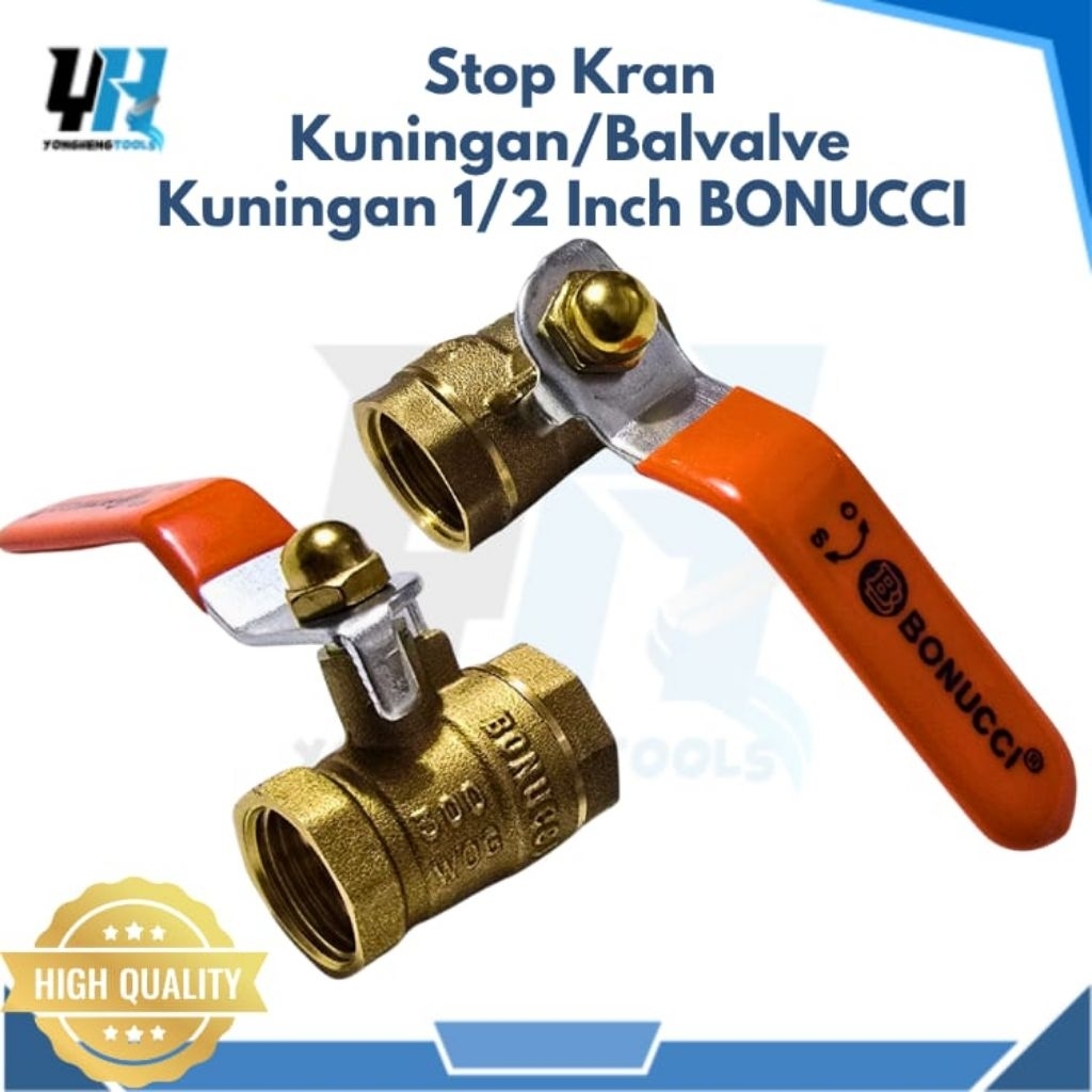 Jual STOP KRAN KUNINGAN/BALL VALVE KUNINGAN 1/2" INCH | Shopee Indonesia