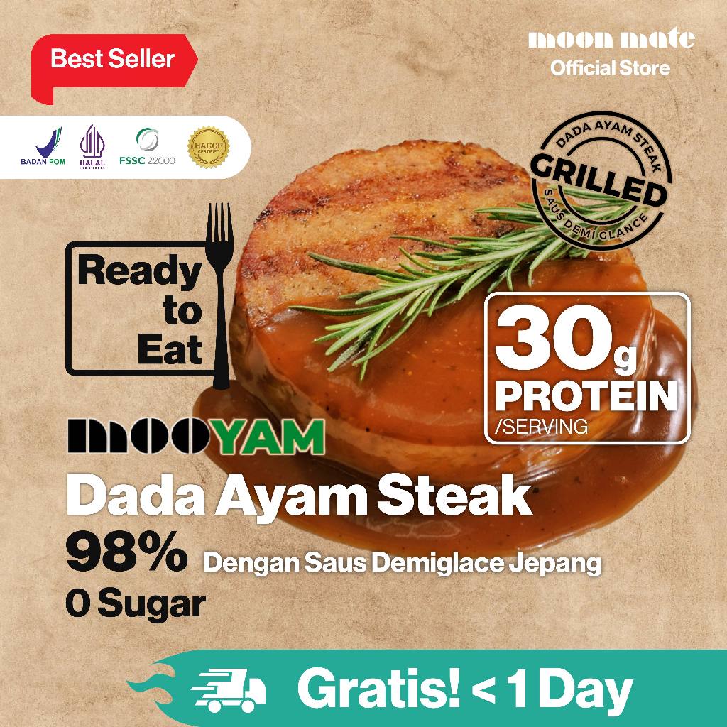 Jual Moon Mate- Dada Ayam MOOYAM Steak | High Protein, 0 Sugar, Rendah Garam | Steak Dada Ayam ...