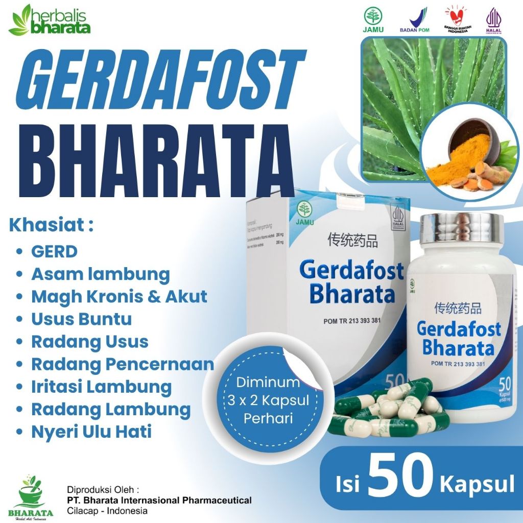 Jual Obat Asam Lambung Magh Kronis GERD Usus Buntu Gerdafost Bharata ...