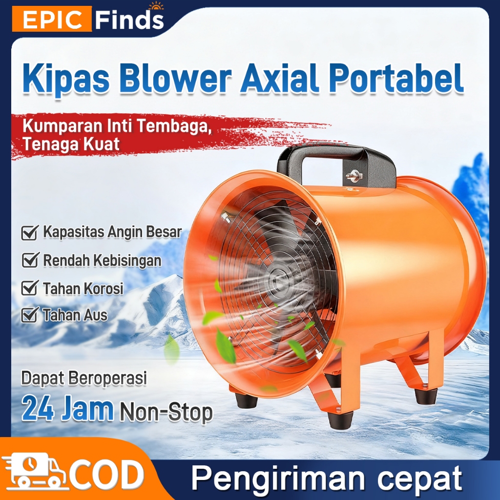 Jual Epic Finds Kipas Blower Axial Portabel 8 10 12 Inch - 220V 100W ...