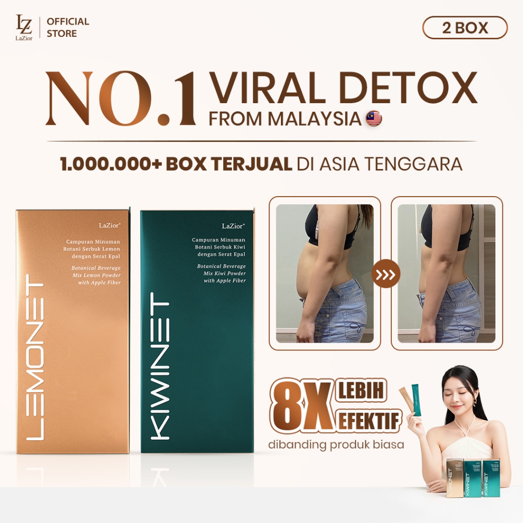 Jual [ Import ] LaZior Fiber Diet Lemonet Kiwinet Minuman Tinggi Serat ...