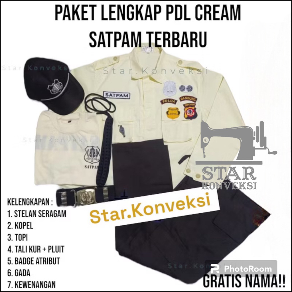 Jual Baju Seragam Satpam Cream Terbaru PDL PDH SATPAM CREAM TERBARU ...